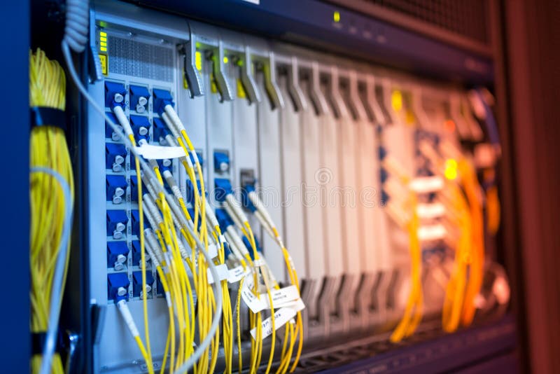 Fiber Optic with Servers in a Technology Data Center Stock Image ...