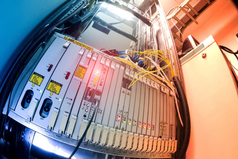 Fiber Optic with Servers in a Technology Data Center Stock Photo ...