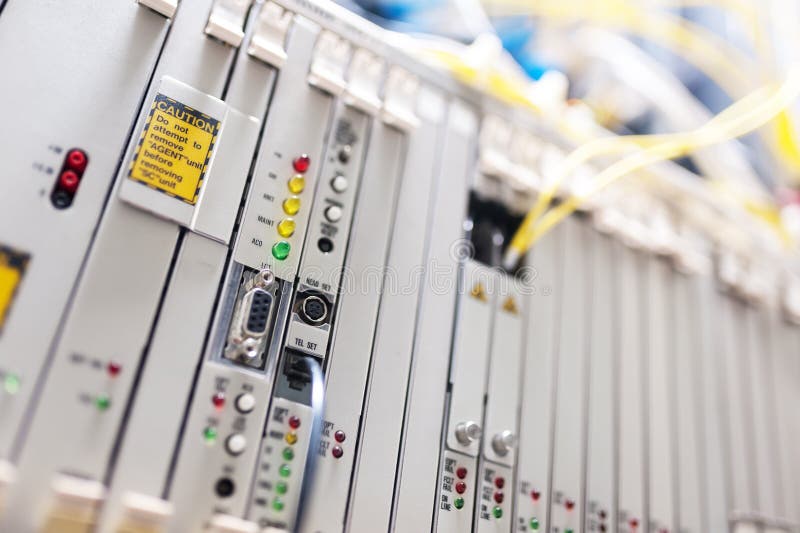 Fiber Optic with Servers in a Technology Data Center Stock Photo ...