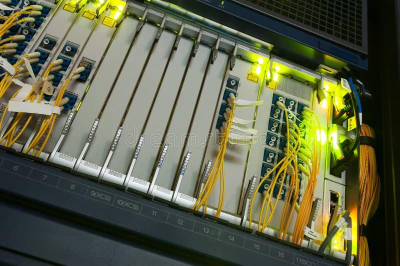 Fiber Optic with Servers in a Technology Data Center Stock Image ...