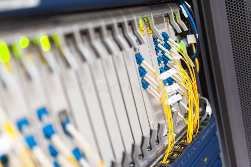 Fiber Optic with Servers in a Technology Data Center Stock Photo ...