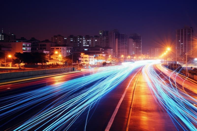 Fiber Optic Speed Line, Image of Modern City Network Communication ...