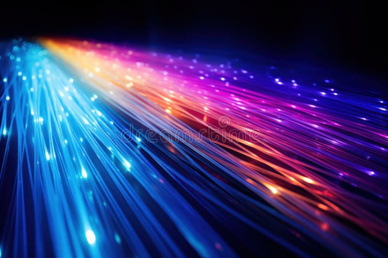Fiber Optic Speed Line, Image of Modern City Network Communication ...