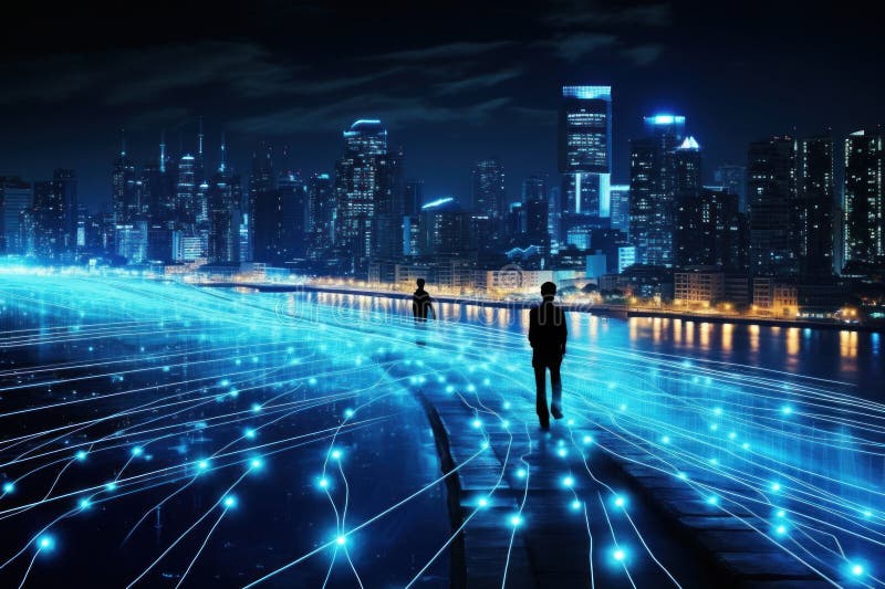 Fiber Optic Speed Line, Image of Modern City Network Communication ...