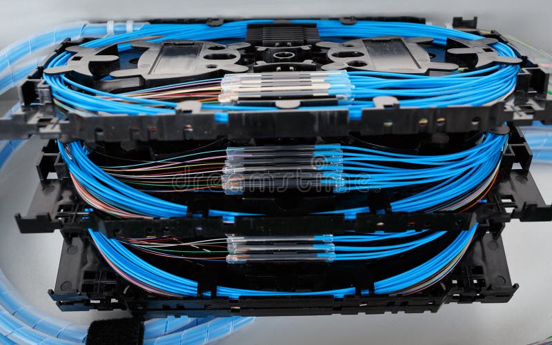Fiber Optic Splice Cassettes Stock Image - Image of cables, optics ...