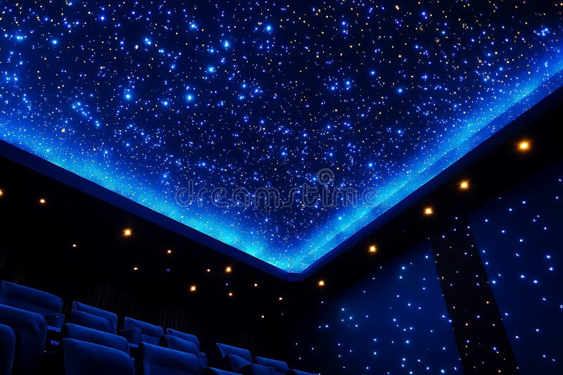 Fiber Optic Star Ceiling Home Theater Design Stock Photo - Image of ...