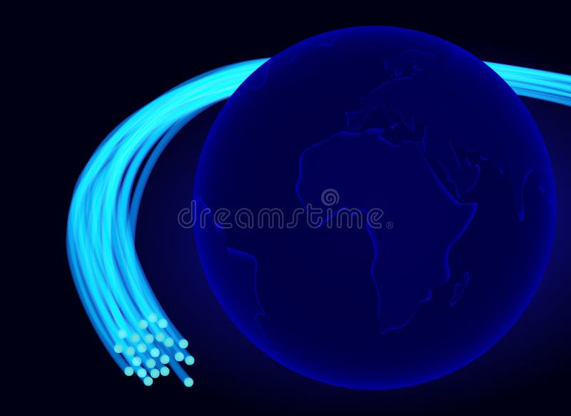 Fiber Optic Surround the World Stock Illustration - Illustration of ...