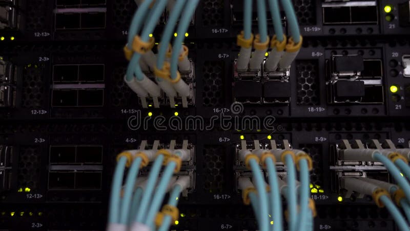 Network Infrastructure: a Close-up View of a Router Hub with Blinking ...