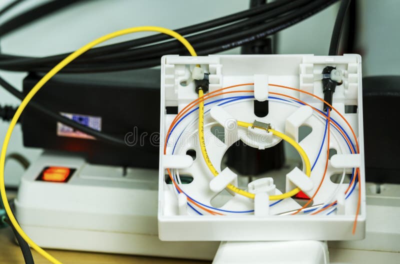 Rack Fiber-optic Connections Stock Image - Image of fiber, network ...
