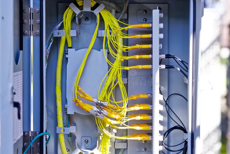 Fiber Optic on Fiber Termination Box Stock Photo - Image of broadband ...