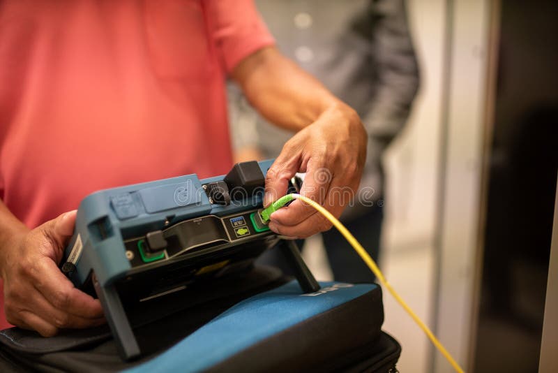 Fiber Optic Tester Tool with in a Technology Data Center Stock Image ...