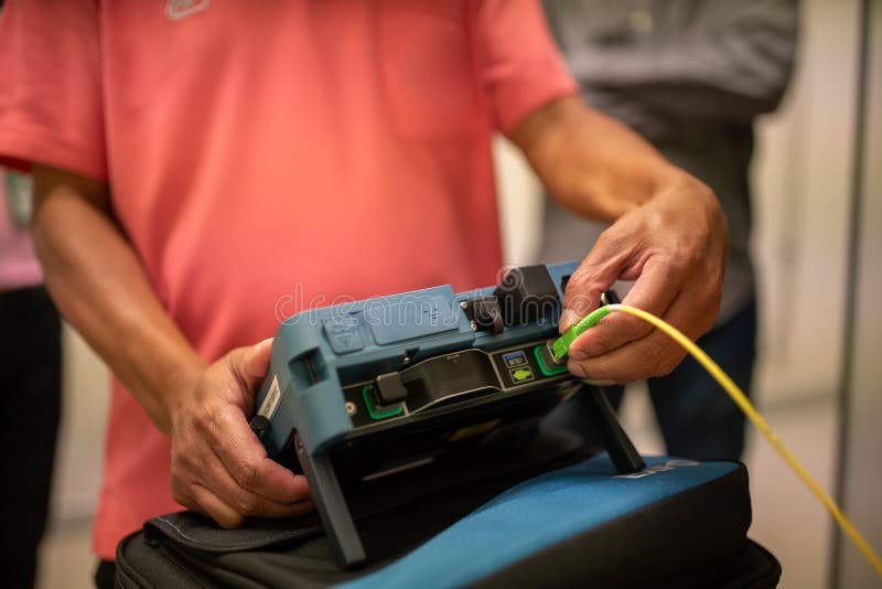 Fiber Optic Tester Tool with in a Technology Data Center Stock Photo ...