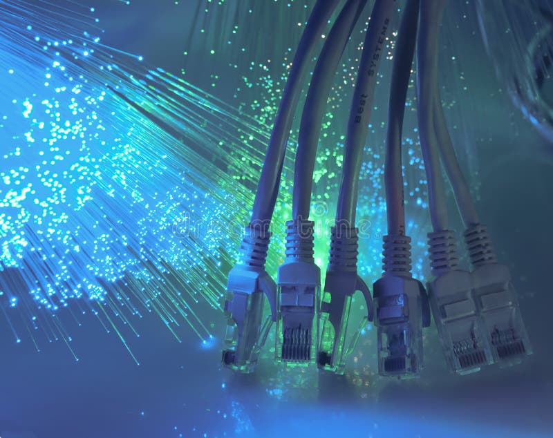 Optical fiber stock photo. Image of computer, router - 60225064