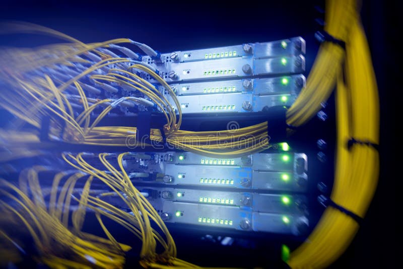 Telecommunication. Optical Cables Stock Image - Image of hardware ...