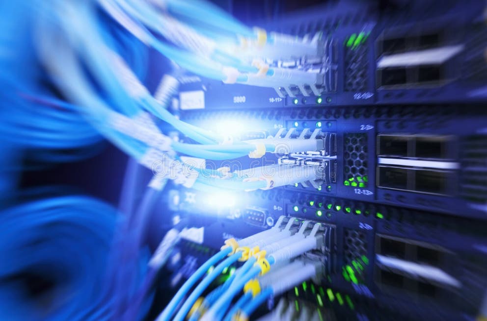 Fiber Optical Connector Interface. Multiple Exposure Stock Photo ...