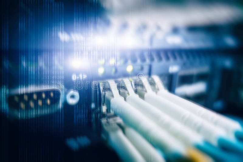 Fiber Optical Connector Interface. Multiple Exposure Stock Image ...