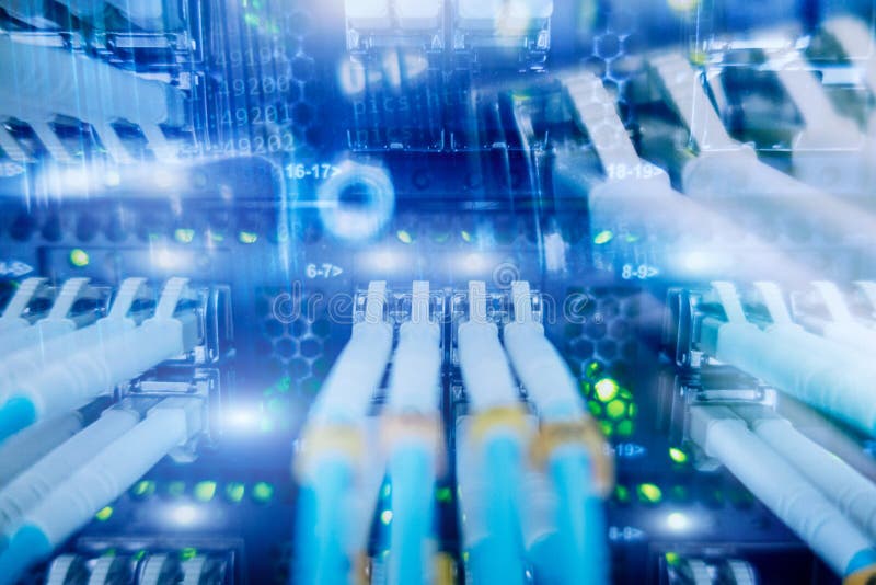 Fiber Optical Connector Interface. Multiple Exposure Stock Image ...