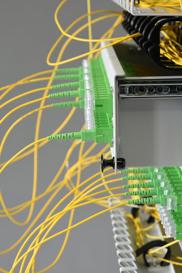 Fiber Optical Distribution Panel Switch with Cables Stock Image - Image ...