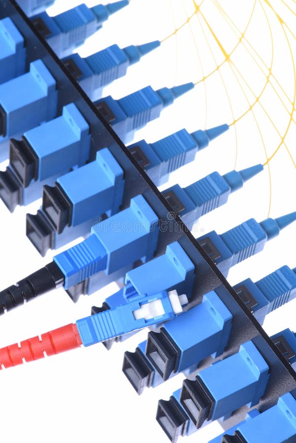 Fiber Optical Network Cable with Optical Distribution Frame Stock Image ...