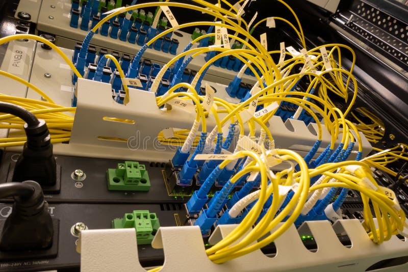 Fiber optical, patch panel stock photo. Image of optic - 215423310