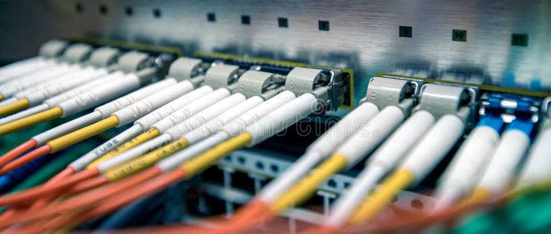 Fiber Optical Switch with Cables Stock Image - Image of electric, link ...