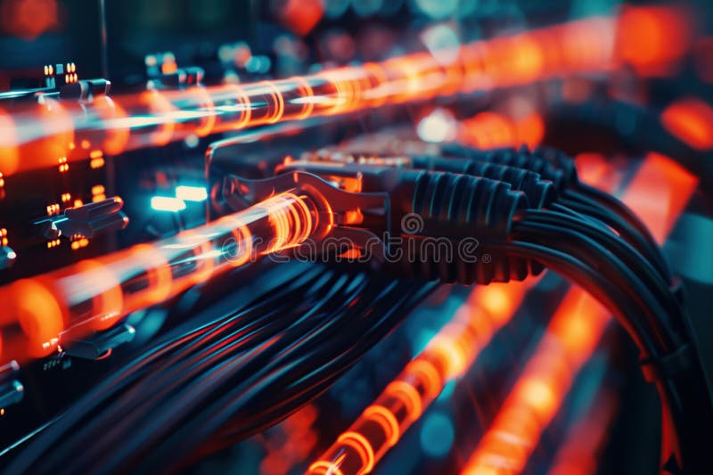 Fiber Optics Cables. Connectivity, Networking, Data Transfer and ...