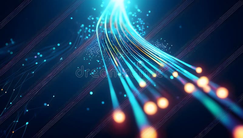 Fiber Optics Carry Data through the Internet Abstract Colorful ...
