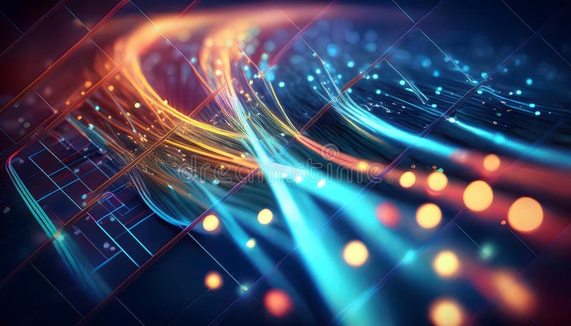 Fiber Optics Carry Data through the Internet Abstract Colorful ...