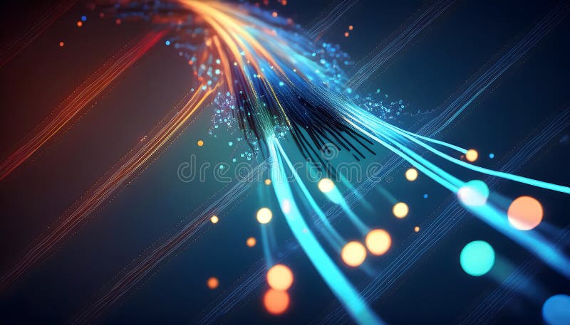 Fiber Optics Carry Data through the Internet Abstract Colorful ...