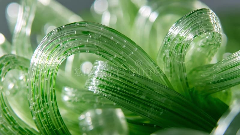 Fiber Optics Creating a Green Abstract Wave Pattern Stock Footage ...