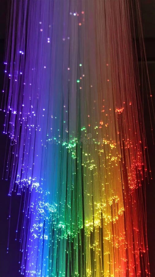 Fiber Optics Light Stream with Rainbow Color Spectrum Illumination ...