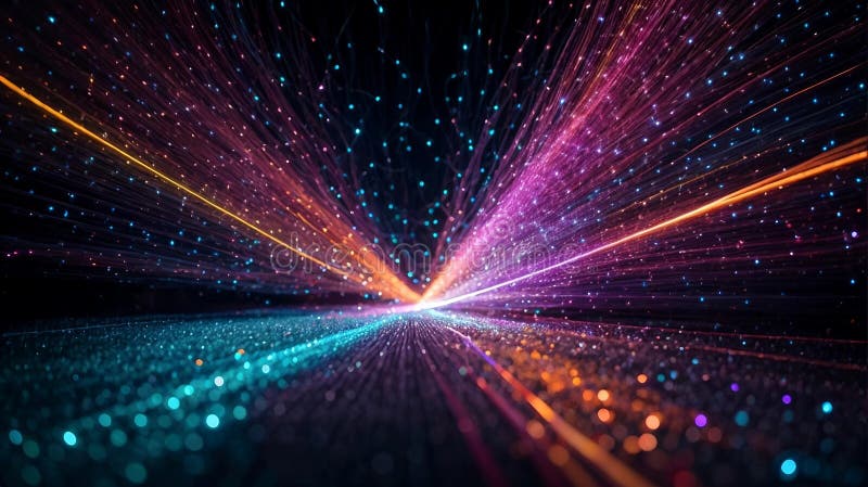 Fiber Optics Lights Abstract Background. Generative AI. Stock ...