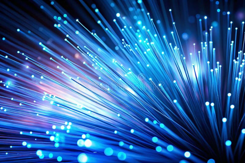 Fiber Optics Network Radiating Light Stock Illustration - Illustration ...