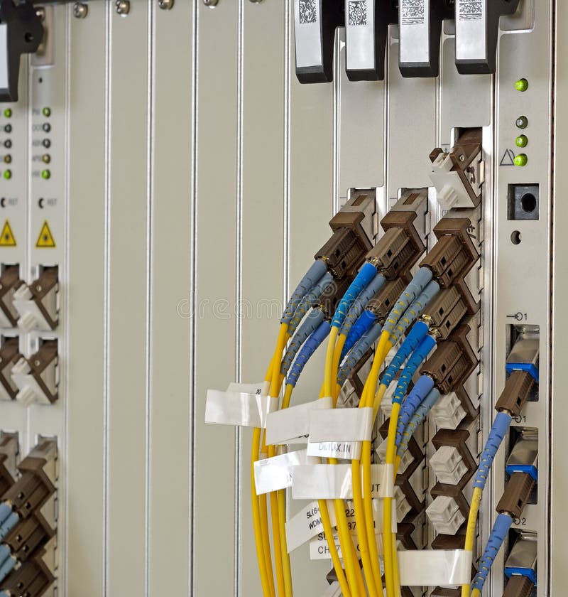 Fiber Optics with SC/LC Connectors. Internet Service Provider Equipment ...