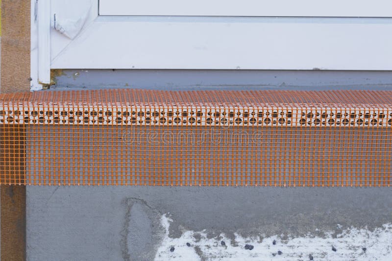 Fiberglass Corner Reinforcement Mesh on Windows Stock Photo - Image of ...