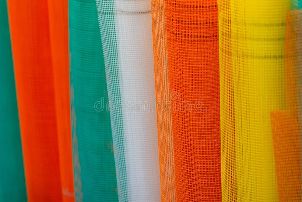 Fiberglass Nets for Construction Work in the Shop Window Stock Image ...