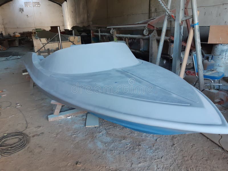 Fiberglass speed boat stock image. Image of speedboat - 227178201