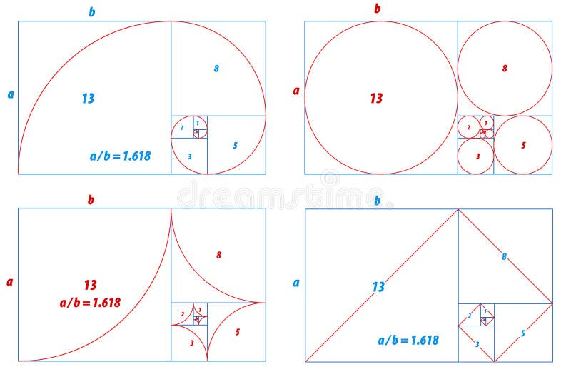 Fibonacci sequence 3D stock illustration. Illustration of geometry ...