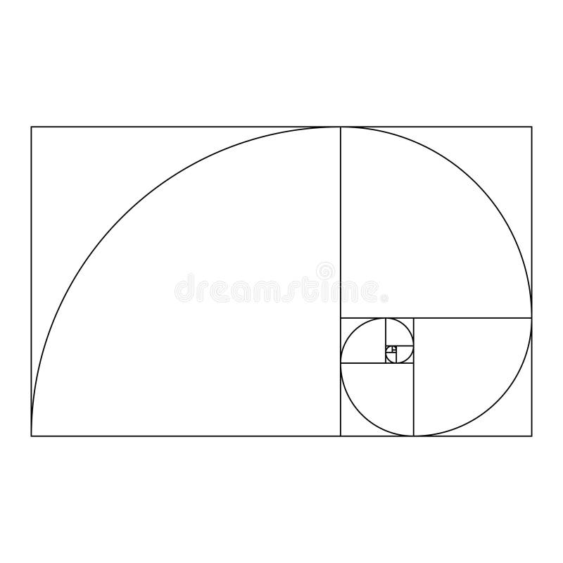 Fibonacci Sequence Spiral Isolated Stock Vector - Illustration of golden, mathematical: 338713645