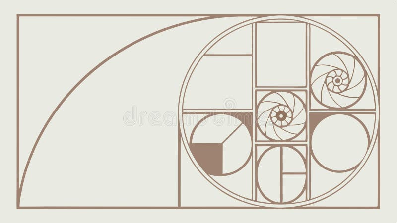 Fibonacci Sequence Spiral, Mathematical Pattern and Golden Ratio Vector Design Generative AI ...