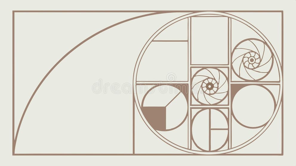 Fibonacci Sequence Spiral, Mathematical Pattern and Golden Ratio Vector Design Generative AI ...