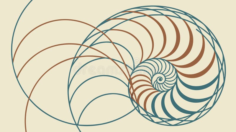 Fibonacci Spiral Abstract Shell Design, Vector Design Generative AI ...