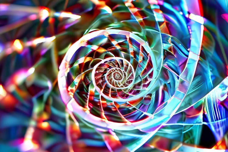 Fibonacci Spiral Hologram Spiral Based on the Fibonacci Sequence Stock ...