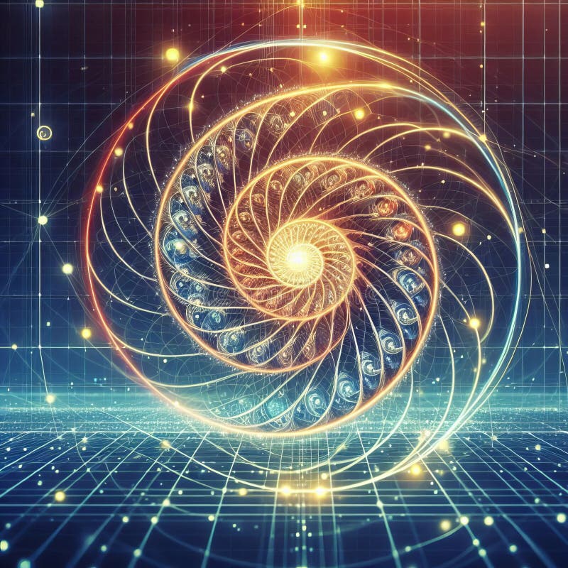 Fibonacci Spiral Hologram Spiral Based on the Fibonacci Sequence Stock Illustration ...