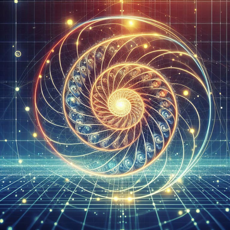 Fibonacci Spiral Hologram Spiral Based on the Fibonacci Sequence Stock ...