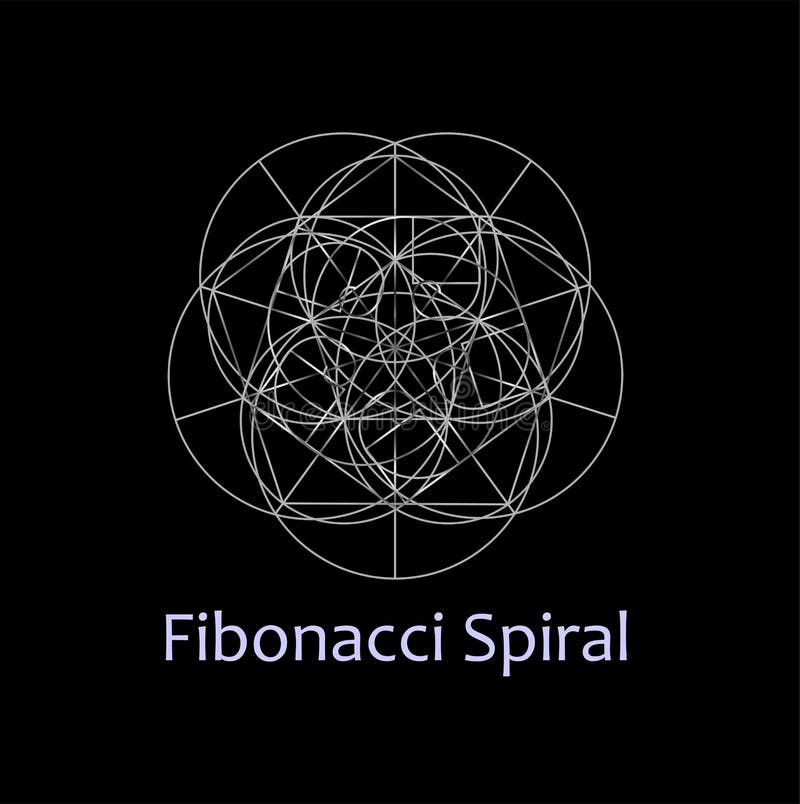 Fibonacci Spiral- the Sacred Geometry Stock Vector - Illustration of ... Fibonacci Spiral- the Sacred Geometry Stock Vector - Illustration of ...