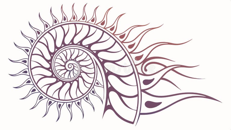 Fibonacci Spiral or Shell Pattern Illustration Vector Design Generative ...