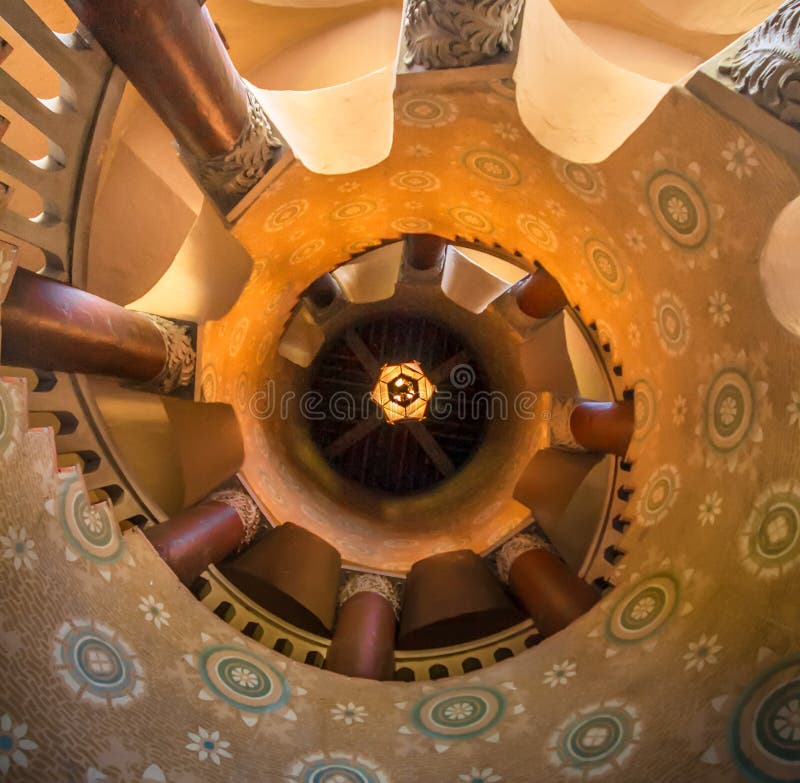 Fibonacci Spiral Stair Case with Pillars Stock Photo - Image of science ...