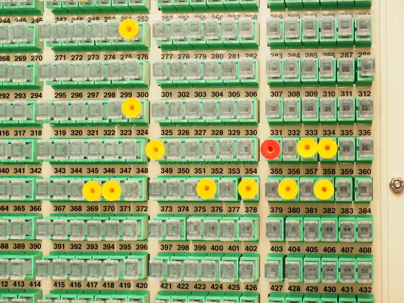 Fibre Distribution Panel With Identification Plugs Stock Image - Image ...
