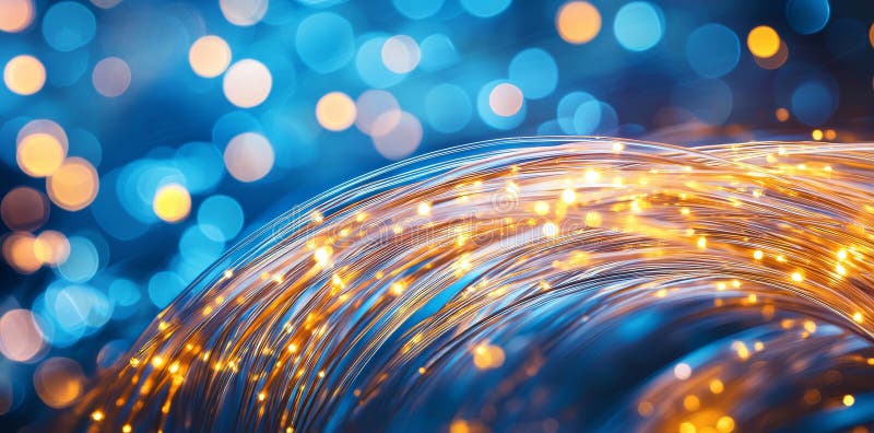 Fibre Optic Cables Glowing, Illustrating High-speed Data Transfer Stock ...